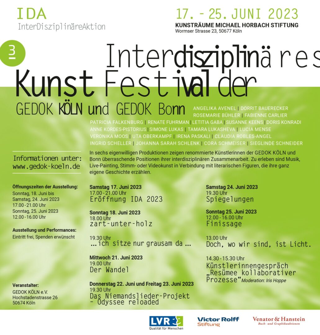 InterDisziplinäreAktion (IDA) - 2023 | GEDOK KÖLN